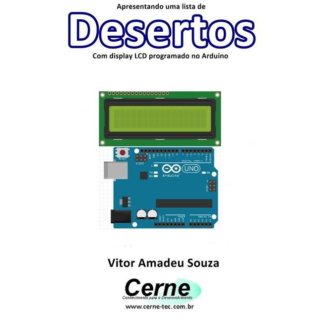 Apresentando Uma Lista De Desertos Display Lcd Programado No