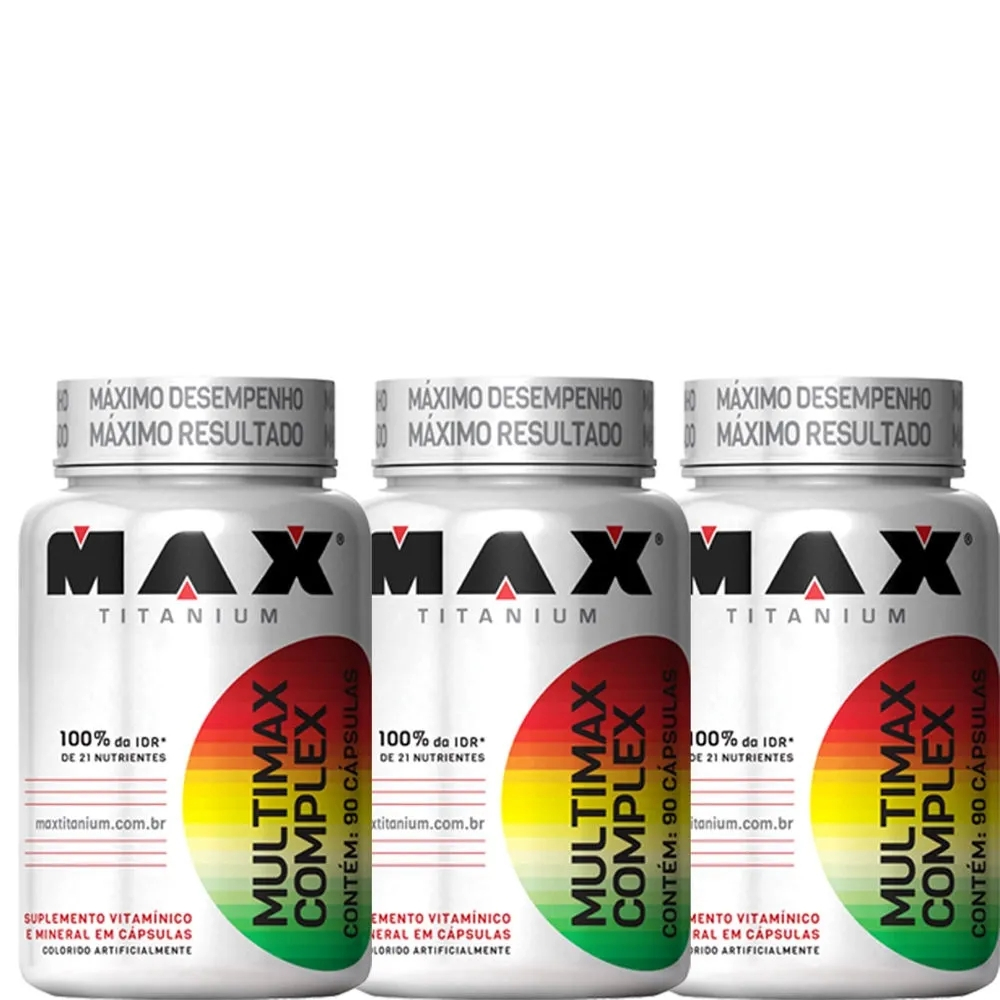 Kit 3x Multimax Complex 90 Cápsulas Cada Max Titanium Submarino