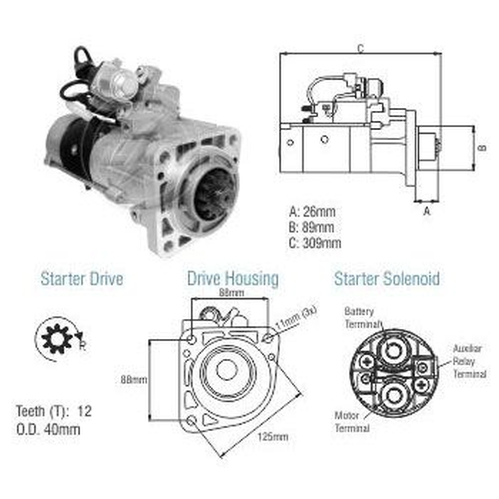 Motor Partida Zm Cod Ref 1182315 Escavadeira Volvo Estacionario Nas