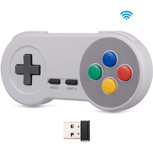 2 Pack Wireless USB Controller for Retro SNES Games, kiwitatá 2.4ghz SNES PC USB Wireless Game ...