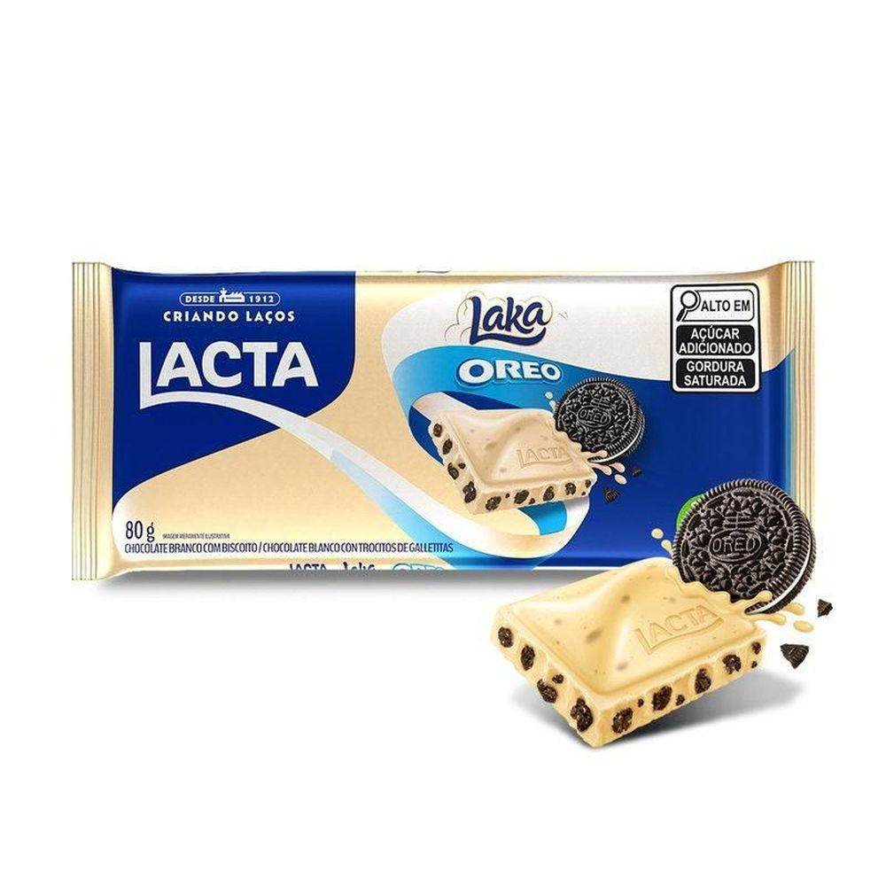 Chocolate Branco Laka Oreo 80g em Promoção na Americanas