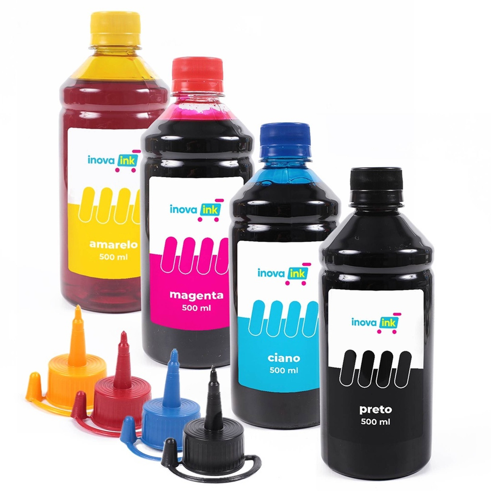 Kit 4 Tintas Compatível Impressora L3150 500ml Cores em Promoção ...