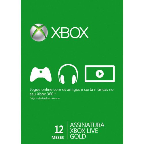 Live Card Microsoft Gold 12 Meses para Xbox 360 e Xbox One na Americanas Empresas