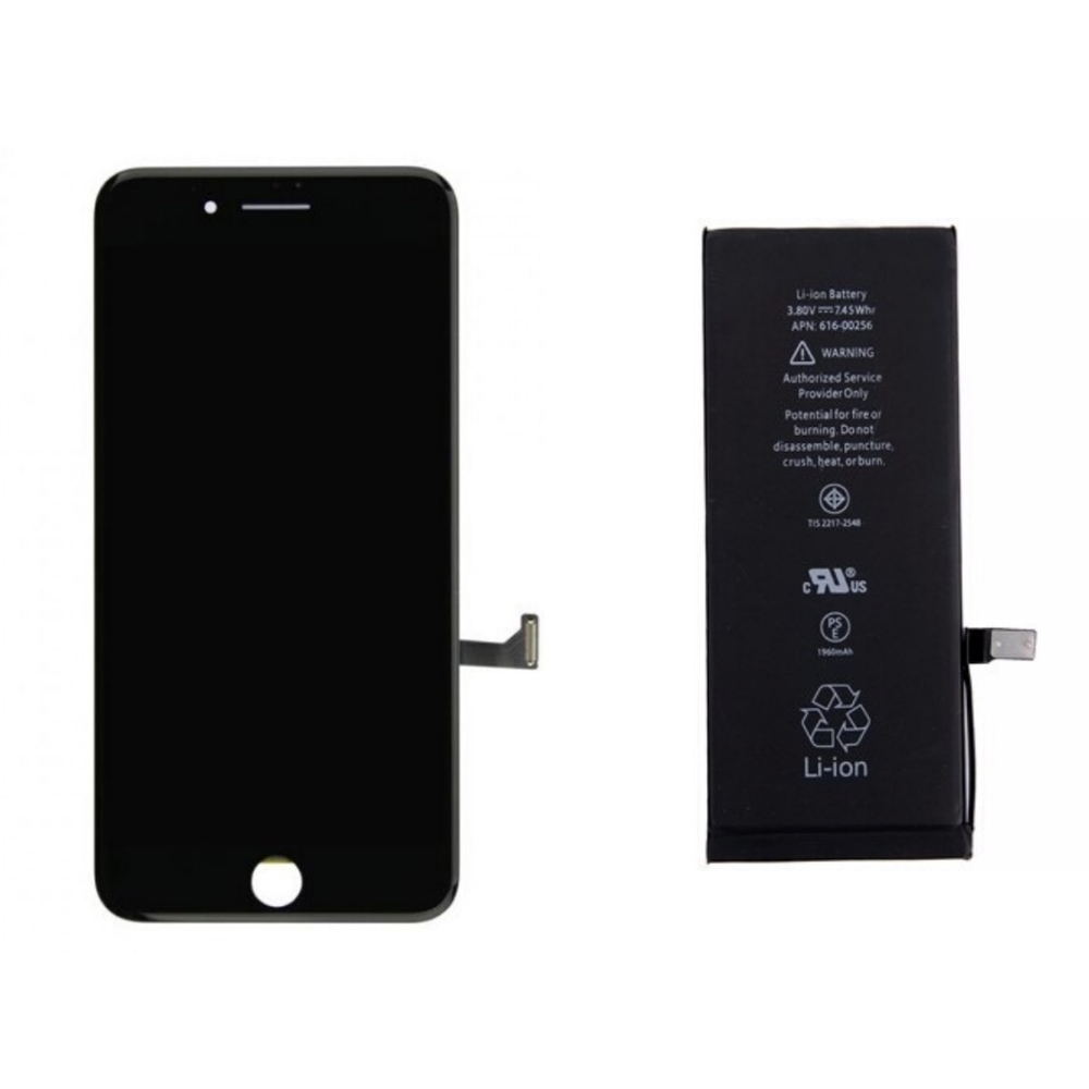 Kit Tela Display Lcd Touch Screen Iphone 7 7G A1778 A1779 Preto + Bateria Iphone 7 7g 1960 Mah ...