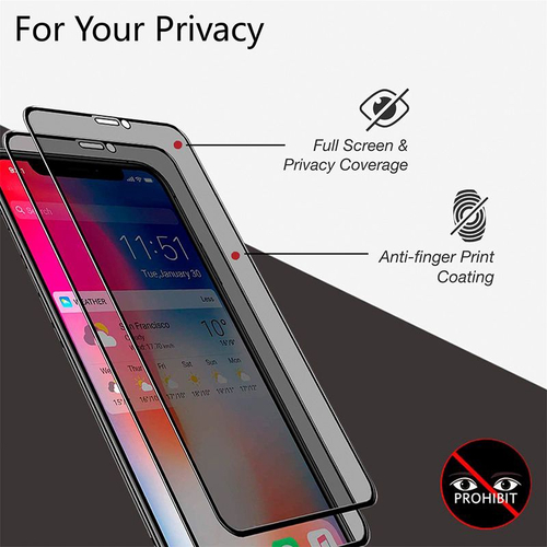 Película Vidro Blindado 3d Anti Espião Privativa Iphone 11 Pro Max Em