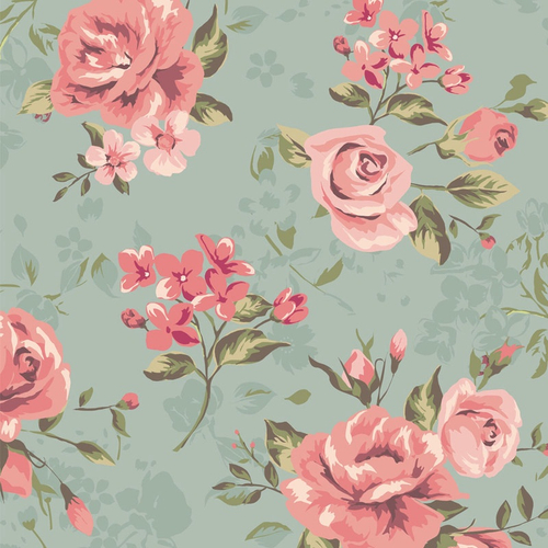 Papel De Parede Floral Rosas Vermelhas Fundo Verde Adesivo Em Promoção