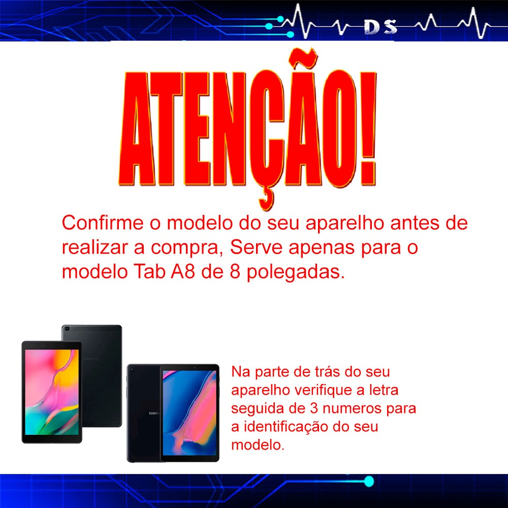 Capa Giratória Galaxy Tab A 8 S Pen P200 P205 Vermelha Película Vidro