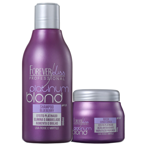 Forever Liss Kit Matizador Platinum Blond Shampoo Mask Em Promoção
