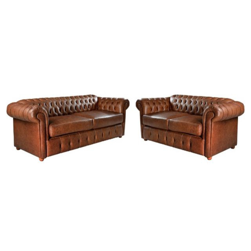 Dois Sofas Chesterfield Bourbon luiz xv 2 e 3 Lugares courino marrom na Americanas Empresas