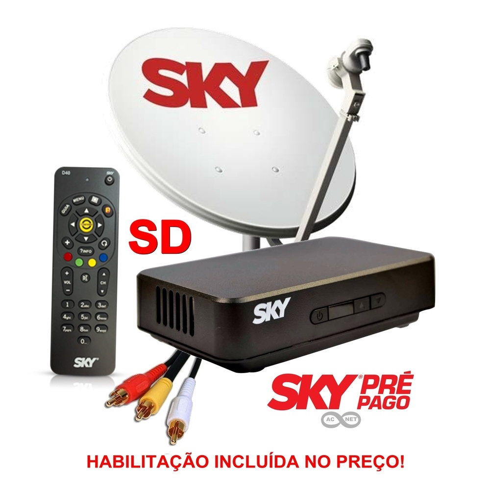 Sky Pre Pago Flex sd - Kit Completo 60 cm com Habilitação no Shoptime