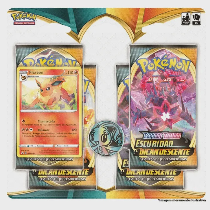 Jogo De Cartas Pokémon Blister Quadruplo Espada Escudo 3 Chamuscada