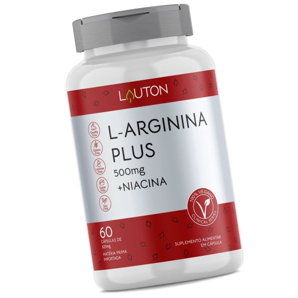 L Arginina Plus 500mg Com Niacina Vegano Lauton Submarino