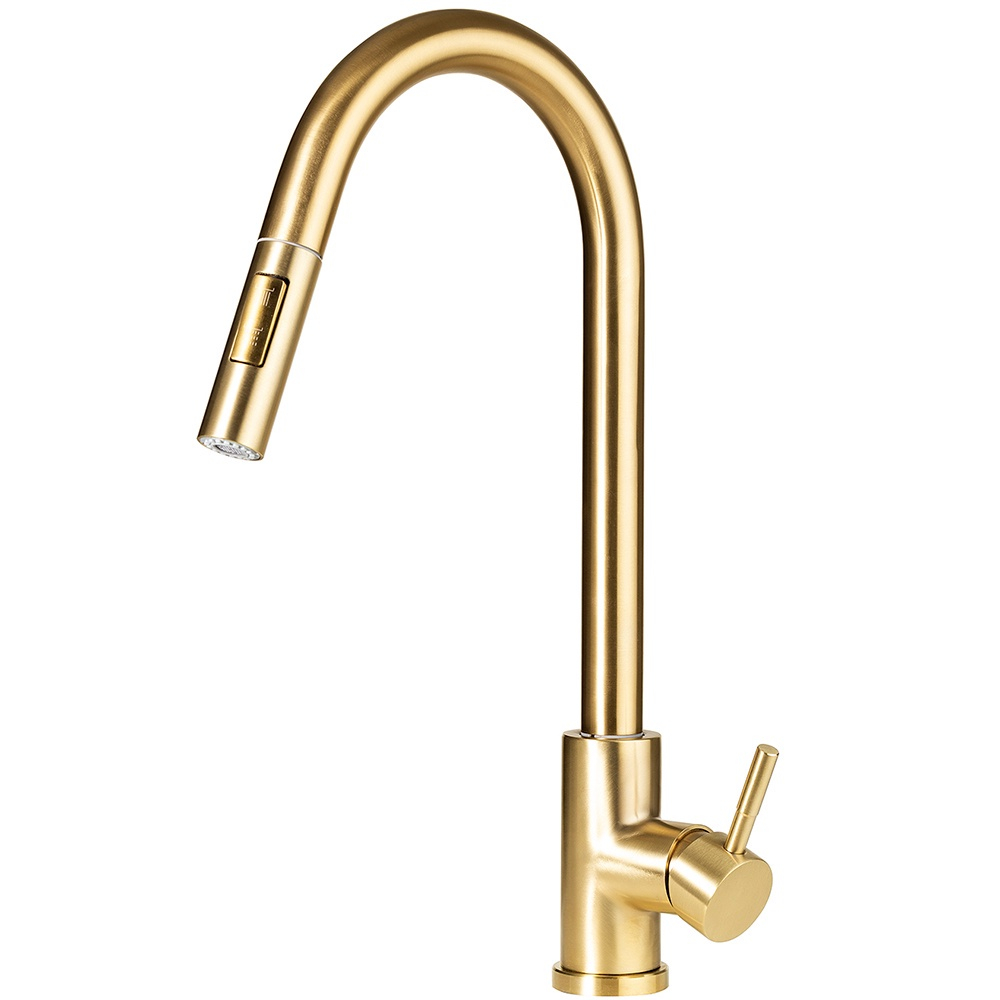 Torneira Para Cozinha Gourmet Misturador Monocomando Em Aço Inox