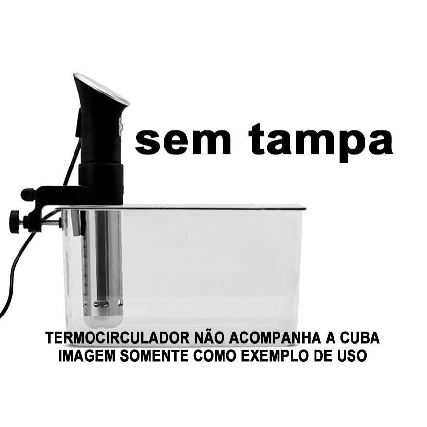 Cuba Gastron mica Policarbonato Gn 1 2X200 Mm Para Sous Vide Sem Tampa