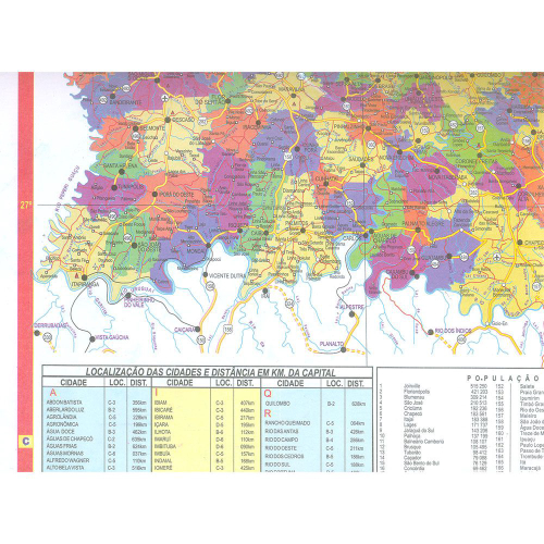 Mapa Estado Santa Catarina Político Rodoviário Atualizado Em Promoção