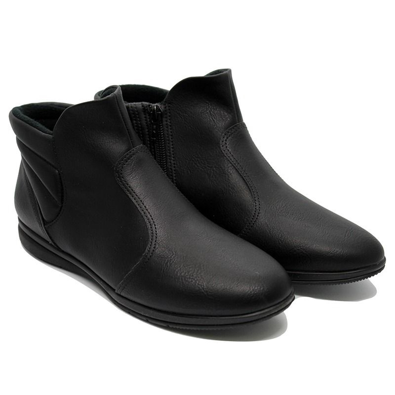 Bota Cano Curto Sandy Salto Anabela Baixo Preto Piccadilly | Submarino Bota Cano Curto Sandy Salto Anabela Baixo Preto Piccadilly | Submarino