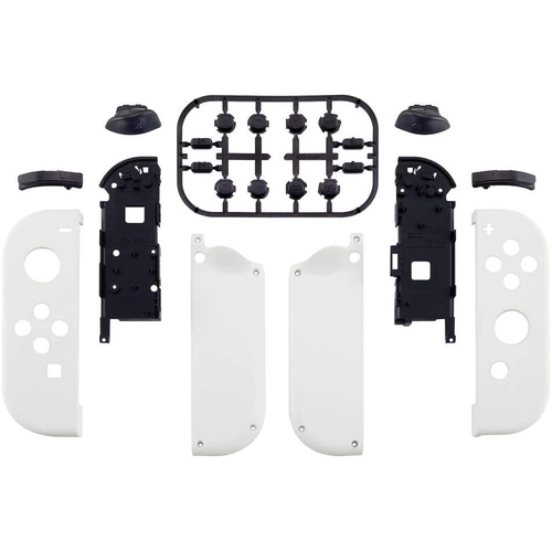 Extremerate Soft Touch Grip White Joycon Handheld Controller Housing