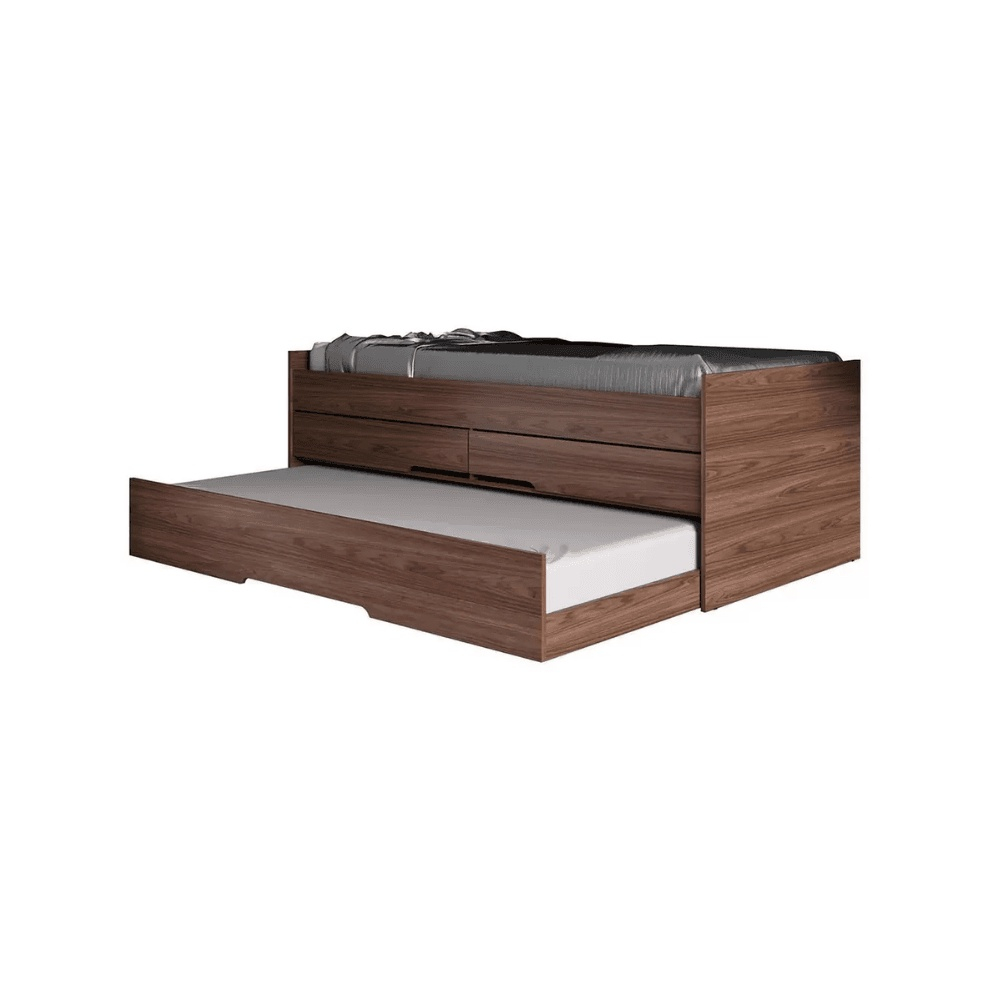 Cama Bibox Solteiro Robel Juliette com 2 Gavetas Cappuccino | Submarino