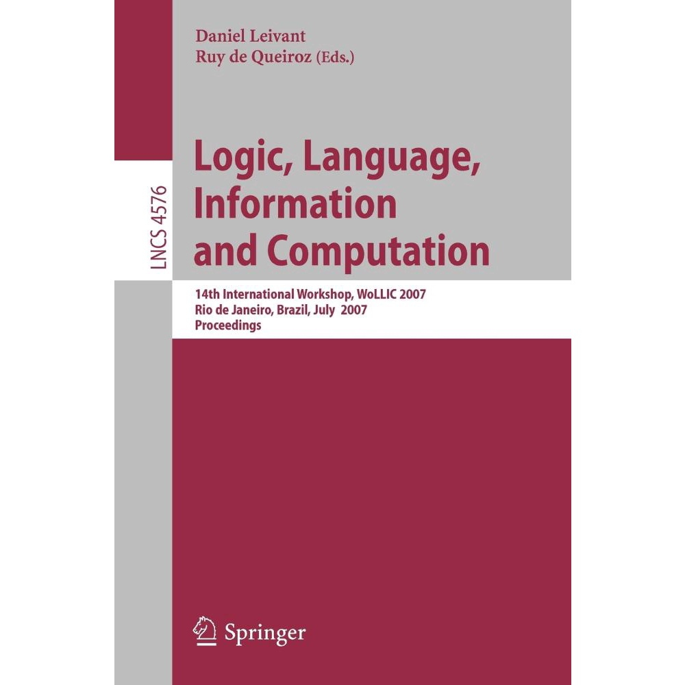 Logic Language Information And Computation Submarino