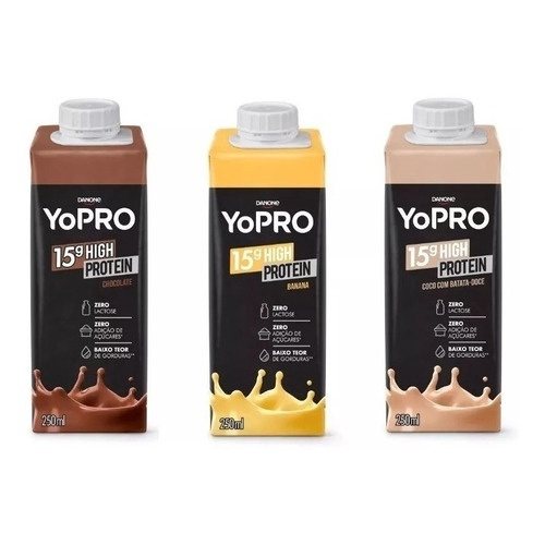 Yo Pro Bebida Láctea Whey Protein Danone 250 Ml - Kit 18 Un em Promoção ... Yo Pro Bebida Láctea Whey Protein Danone 250 Ml - Kit 18 Un em Promoção ...