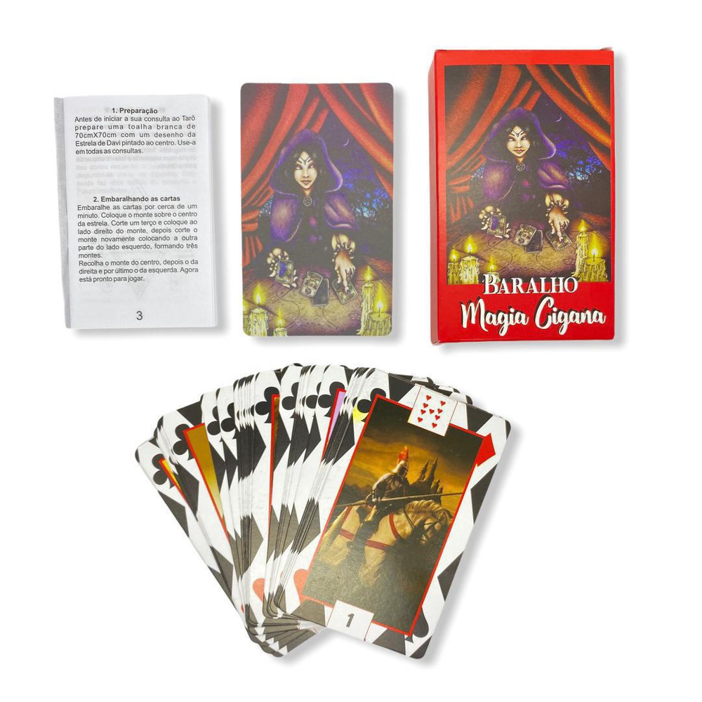 Baralho Tarot Magia Cigana Vermelho Deck 36 Cartas Oráculo Submarino