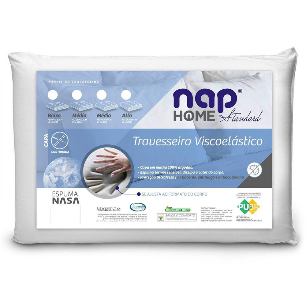 Kit 2 Travesseiro Nasa Nap Perfil Baixo 10Cm Capa Algodão | Submarino Kit 2 Travesseiro Nasa Nap Perfil Baixo 10Cm Capa Algodão | Submarino