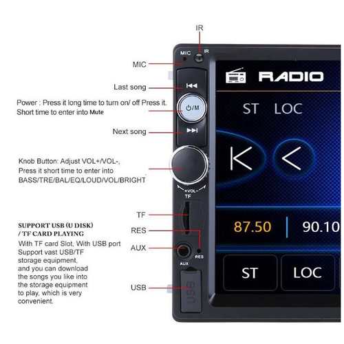 7023b Universal Car Stereo Multimedia Player em Promoção | Ofertas na ...