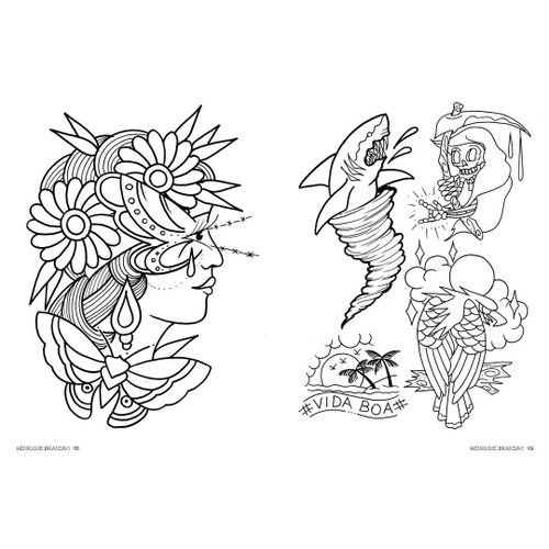 Sketchbook Desenhos Old School Para Tattoo No Shoptime