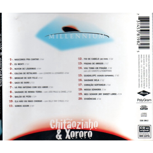 Cd Chitãozinho E Xororó Millennium Em Promoção Na Americanas