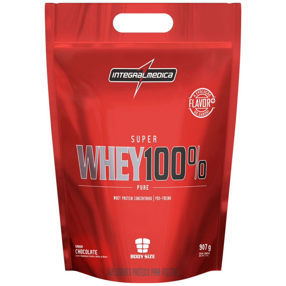 Super Whey 100 Pure Refil 907g Chocolate Integralmédica Em Promoção