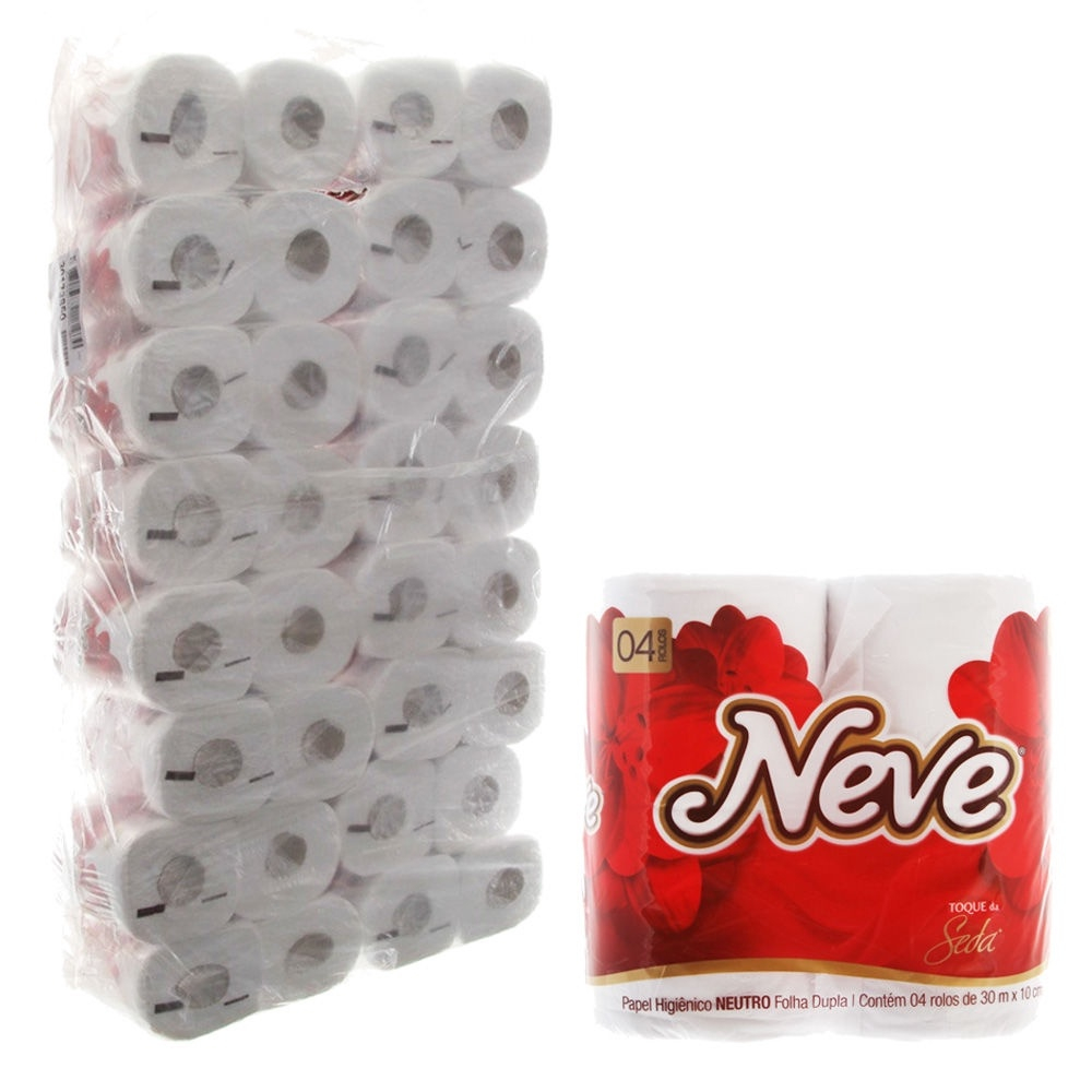 Papel Higiênico Neve Folha Dupla Neutro Fardo Com 64 Rolos Submarino