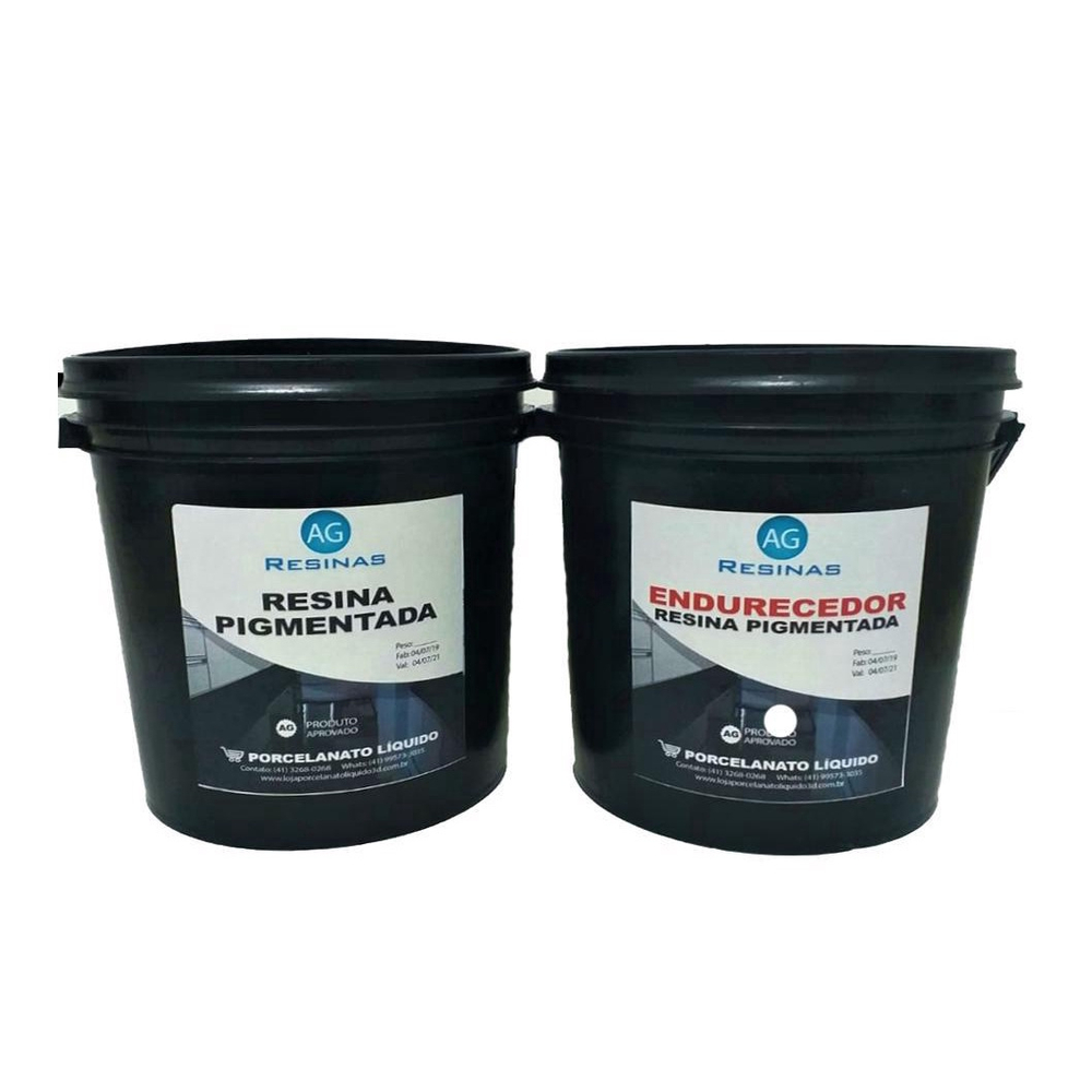 Kit Resina Epóxi Preto Endurecedor Para Porcelanato 750 Kg Em