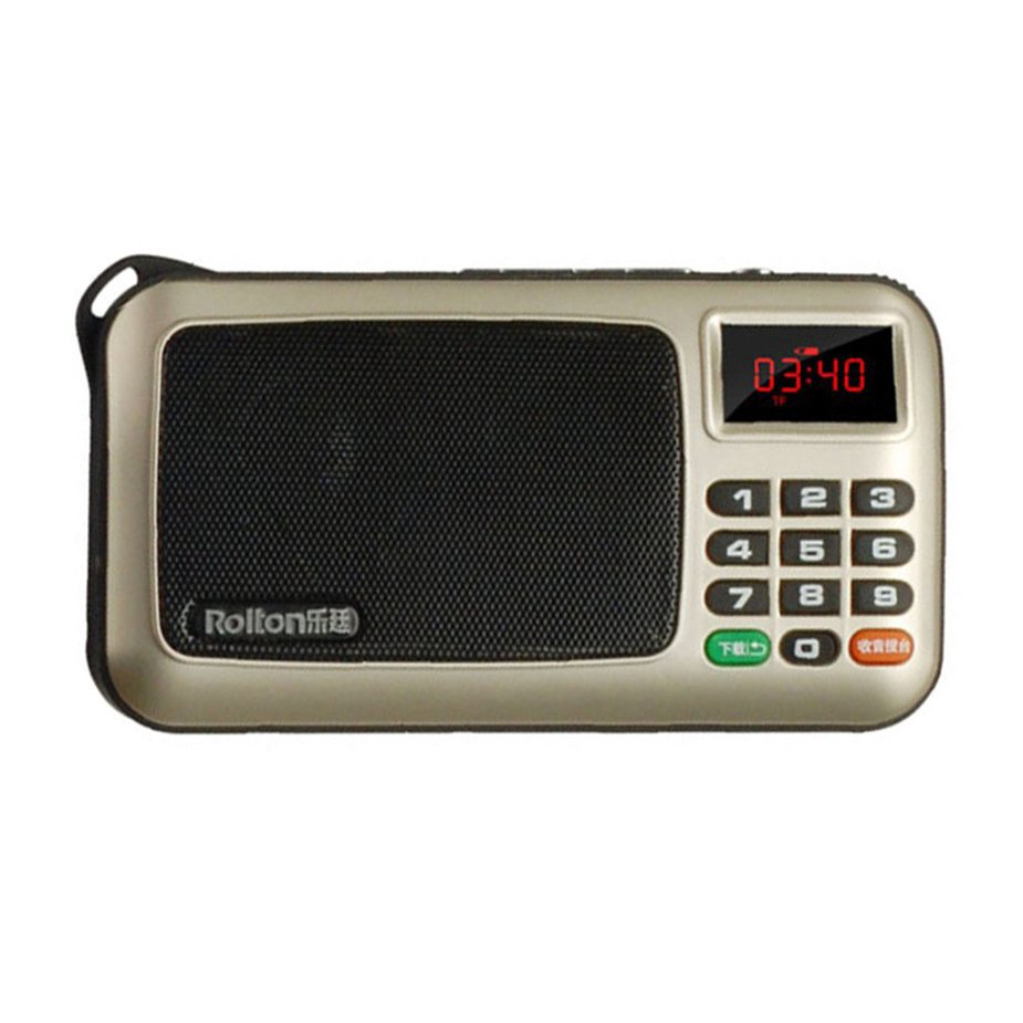 Rolton W405 Mini fm Radio Speaker Music Play com suporte de exibição ...