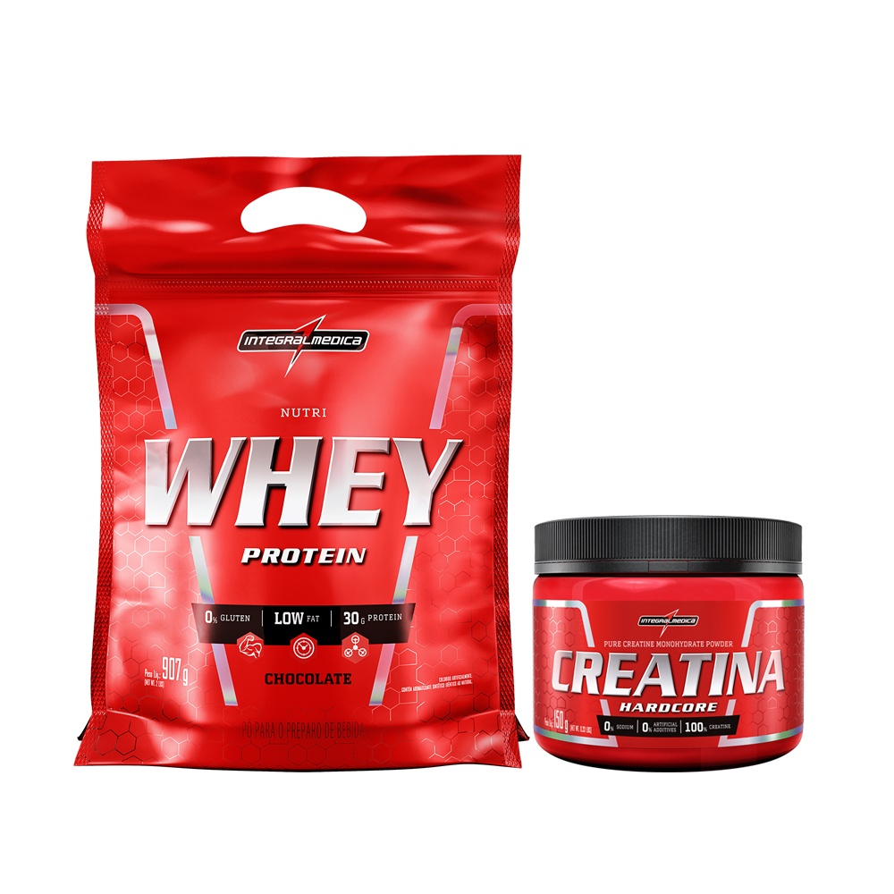 Nutri Whey Protein 907g Refil Creatina Hardcore 150g Integral