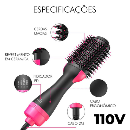 Escova Secadora Modeladora Potente 3 Em 1 110 V One Step Em Promoção