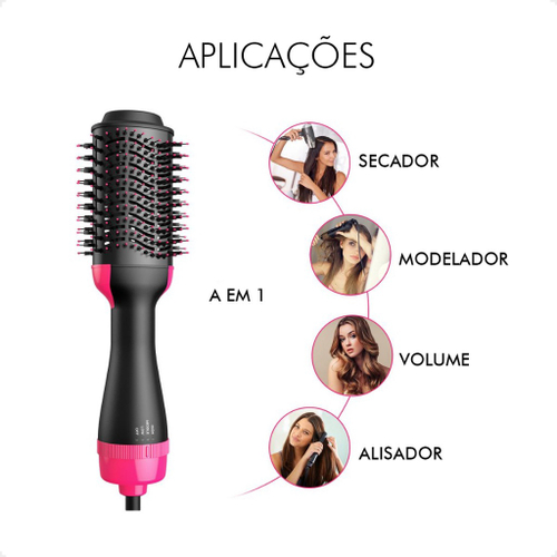 Escova Secadora Modeladora Potente 3 Em 1 110 V One Step Em Promoção