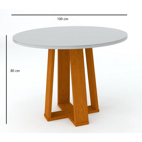 Conjunto Sala de Jantar Mesa Redonda Isabela Tampo OffWhite Com Vidro 4 ... Conjunto Sala de Jantar Mesa Redonda Isabela Tampo OffWhite Com Vidro 4 ...