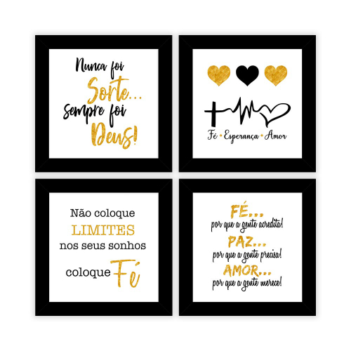 Kit 4 Quadrinhos Decorativos Frases Religiosas. Nunca Foi Sorte Sempre ... Kit 4 Quadrinhos Decorativos Frases Religiosas. Nunca Foi Sorte Sempre ...