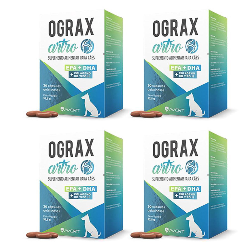 Combo 4 unidades Ograx Artro para Cães e Gatos - 30 Cápsulas | Submarino Combo 4 unidades Ograx Artro para Cães e Gatos - 30 Cápsulas | Submarino