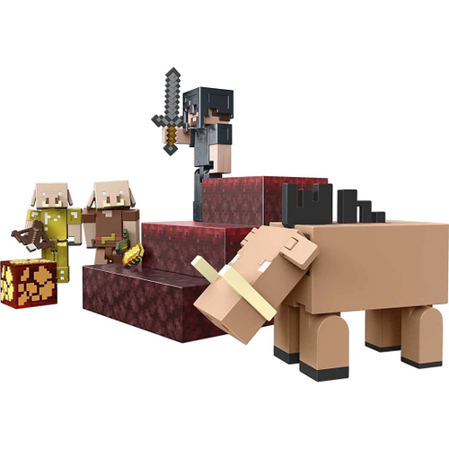 Minecraft Crimson Forest Conquest Story Pack Figuras Acessórios E Blocos De Papel Jogo De