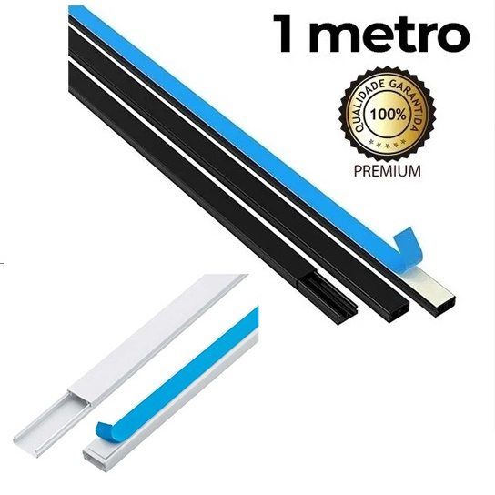 Canaleta Preta ou Branca 1 Metro com fita adesiva canaleta de fio pvc ... Canaleta Preta ou Branca 1 Metro com fita adesiva canaleta de fio pvc ...