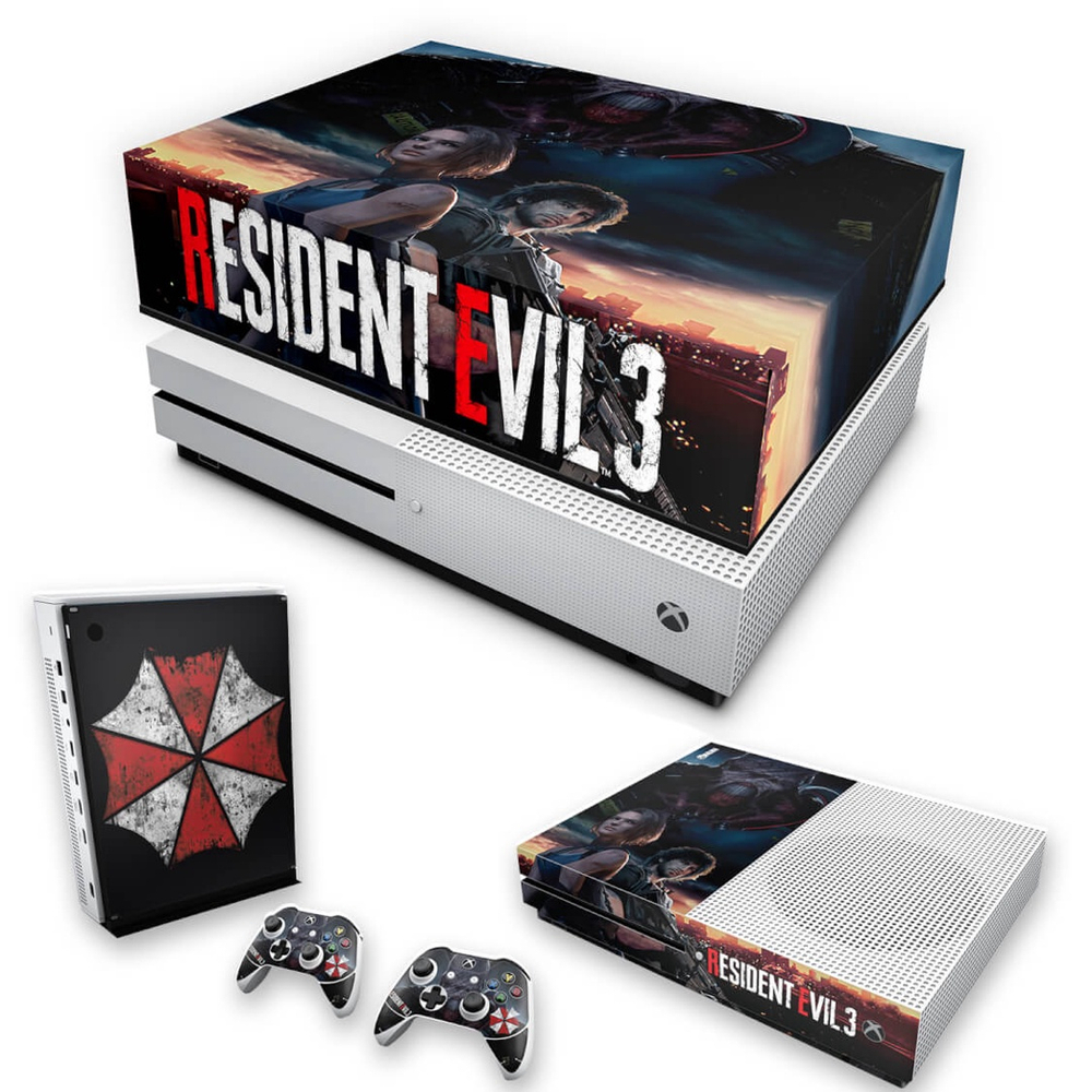 Capa Anti Poeira E Skin Xbox One S Slim Resident Evil 3 Remake Em