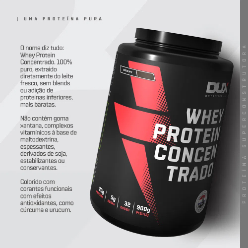 Whey Dux Concentrado 900g Morango Em Promoção Na Americanas