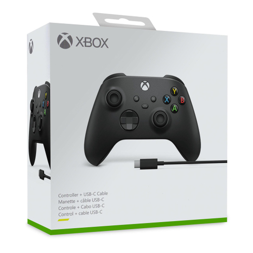 Controle Sem Fio Xbox Series Xs E Cabo Usb C Carbon Black Em Promoção