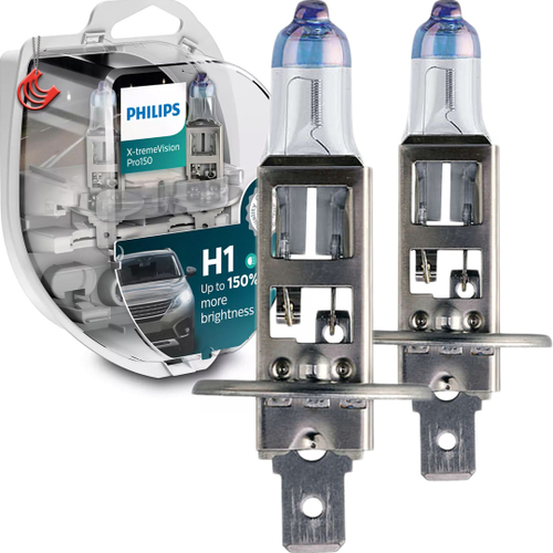 Kit Par Duas Lâmpadas Halógenas H1 P14,5s Philips X-treme Vision Pro150 ...