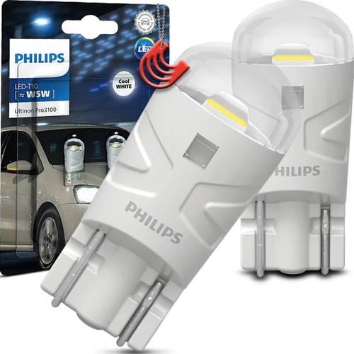 Par Kit Lâmpadas Led W5w T10 Pingo Branca 6000k 12v Philips Ultinon Pro3000 11961U30CWB2 ...