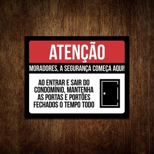 Kit 3 Placas De Atenção Mantenha A Porta Fechada Condomínio | Submarino Kit 3 Placas De Atenção Mantenha A Porta Fechada Condomínio | Submarino