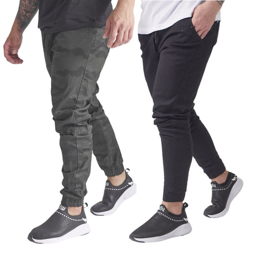 Kit Com 2 Calças Jogger Masculina Cargo Skinny Com Elástico E Punho Em