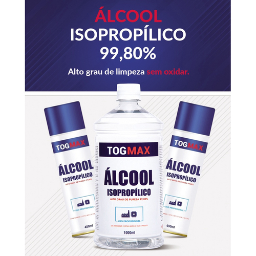 Álcool Isopropílico 99,80% 1l Togmax Puro Isopropanol Limpador de Uso ... Álcool Isopropílico 99,80% 1l Togmax Puro Isopropanol Limpador de Uso ...