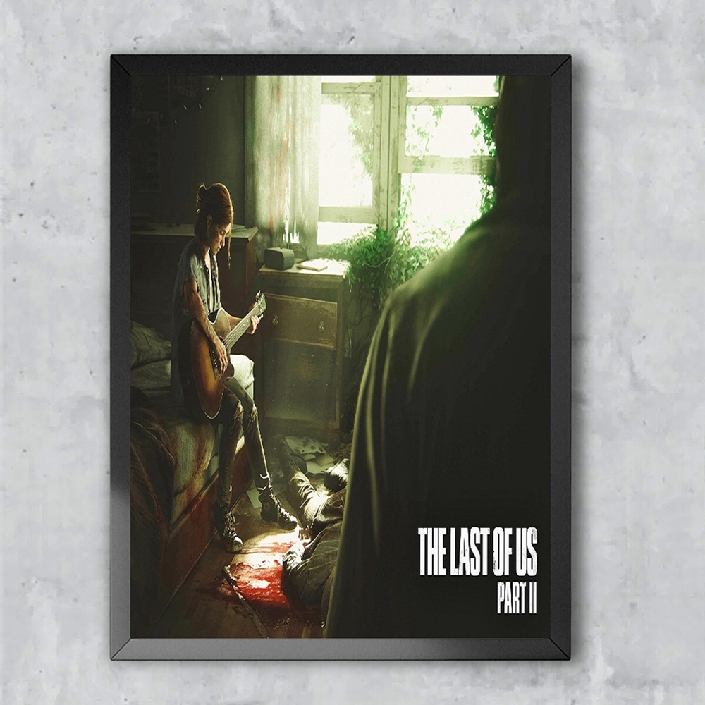 Quadro Decorativo Poster The Last Of Us Ellie Tocando Violão Emoldurado